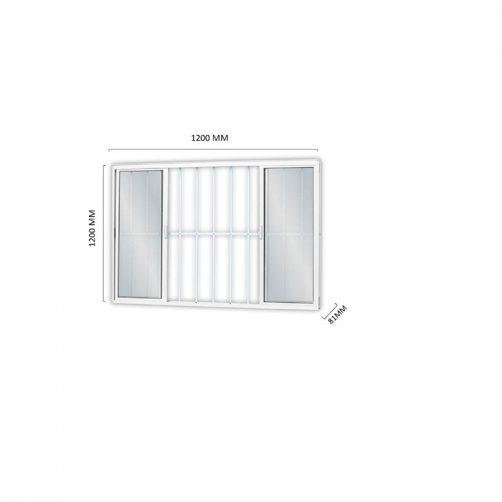 Janela De Aluminio Branco 4 Folhas Com Grade Vidro Mini Boreal 120X120 ...