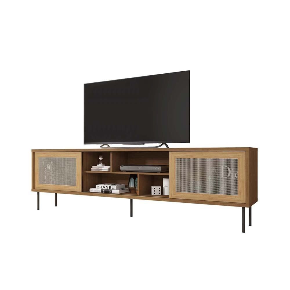 Rack Para Tv Até 75 Polegadas Industrial 220cm Em Bp Porta Telada Multiverso Espresso Móveis ...