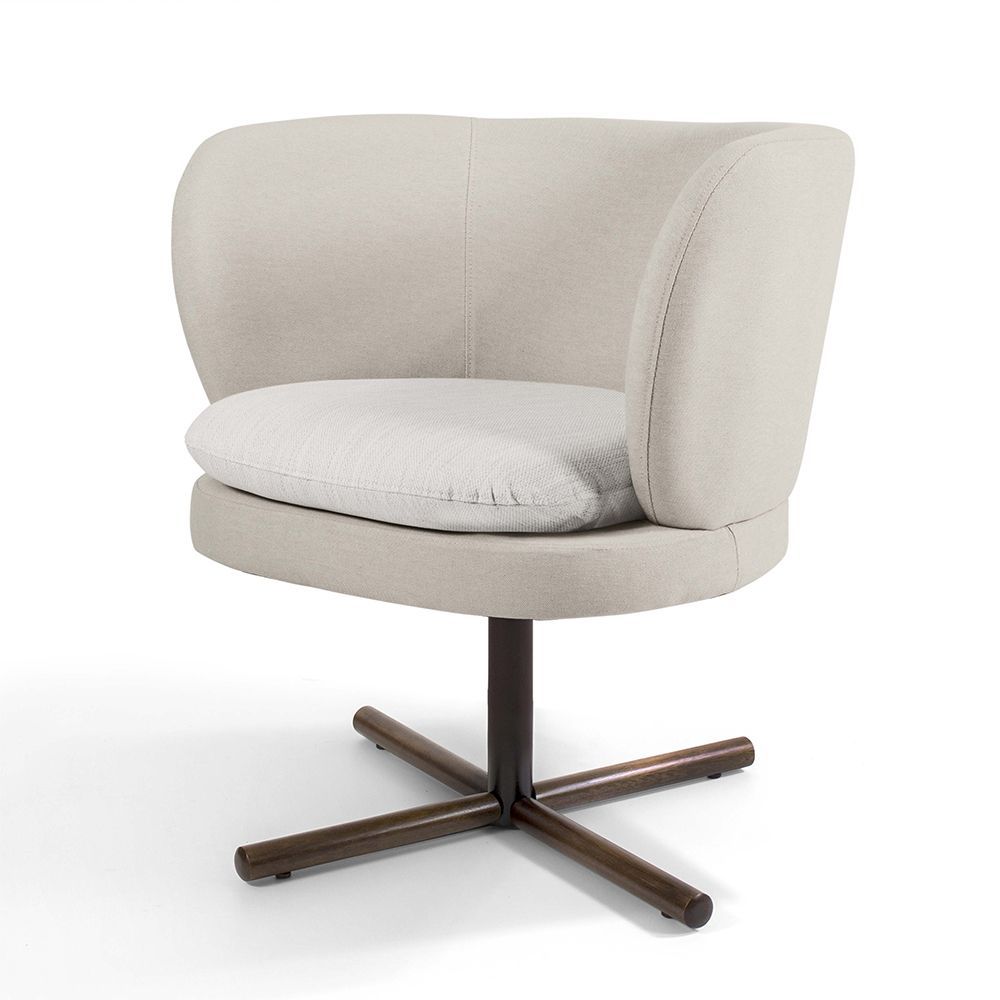 Poltrona Melissa Rústico Bege Base X Giratória D'Rossi - WebContinental