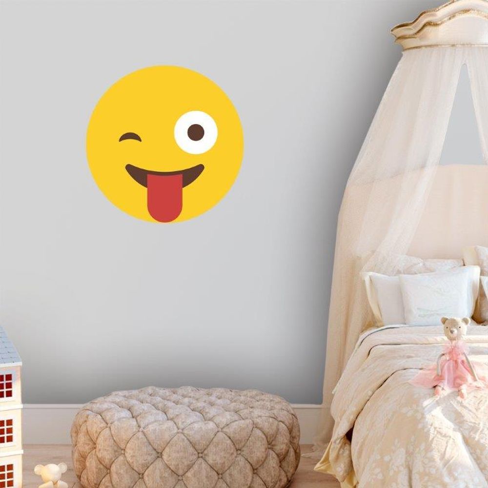 Adesivo De Parede Emoji Piscada - WebContinental