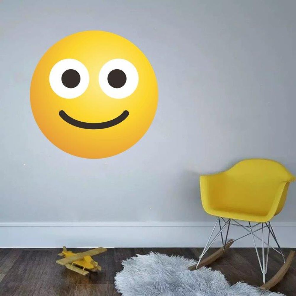 Adesivo De Parede Emoji Sorriso Simpático - WebContinental