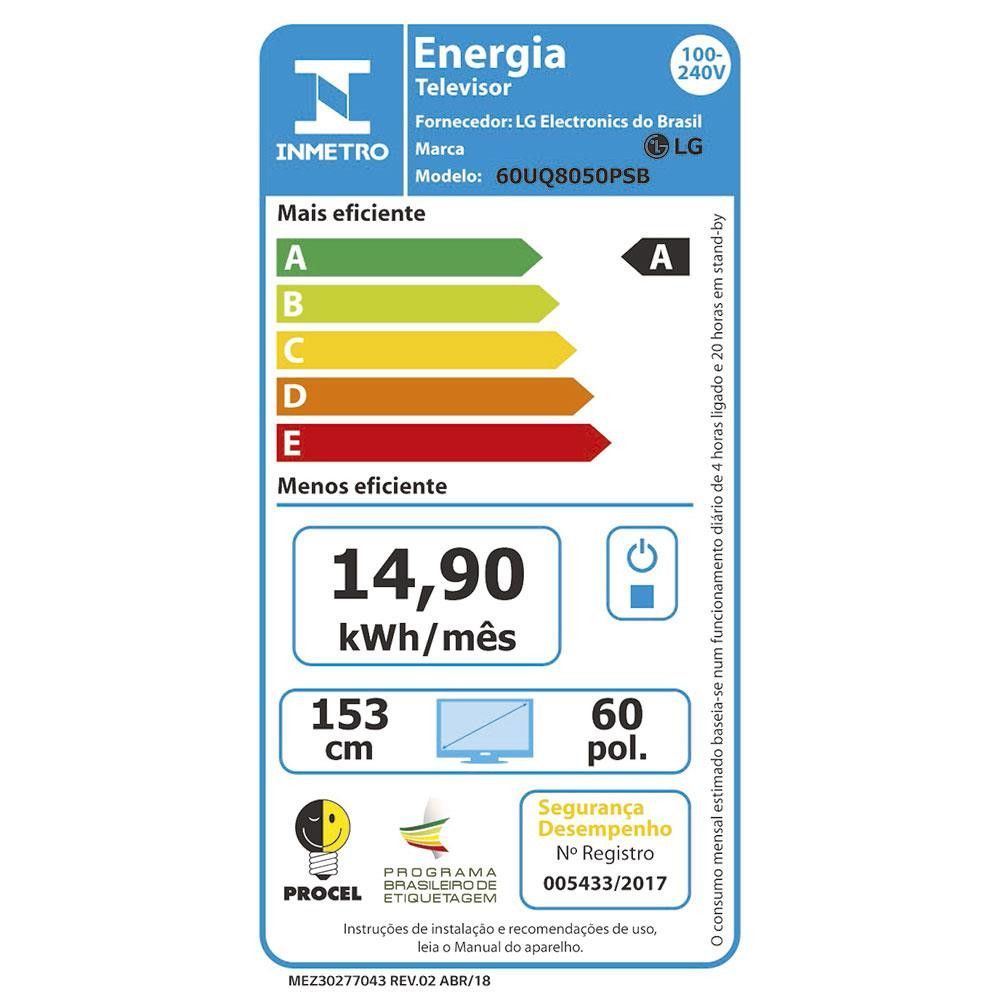 Smart Tv LG 60" 4K UHD ThinQ AI Cinza Com Preto 60UQ8050PSB ...