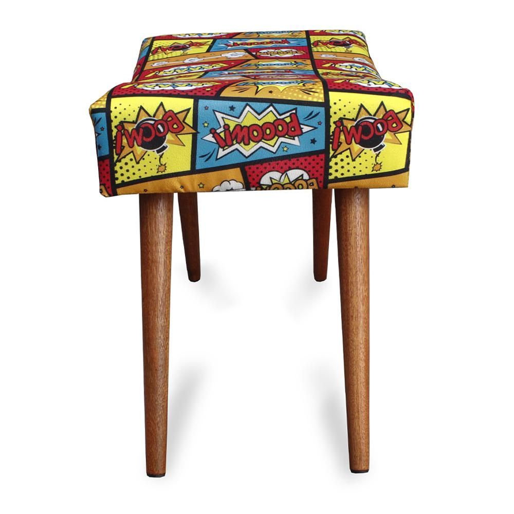 Puff Cama Inbox Boom Retangular Com Pés Em Madeira Maciça Tecido Suede ...