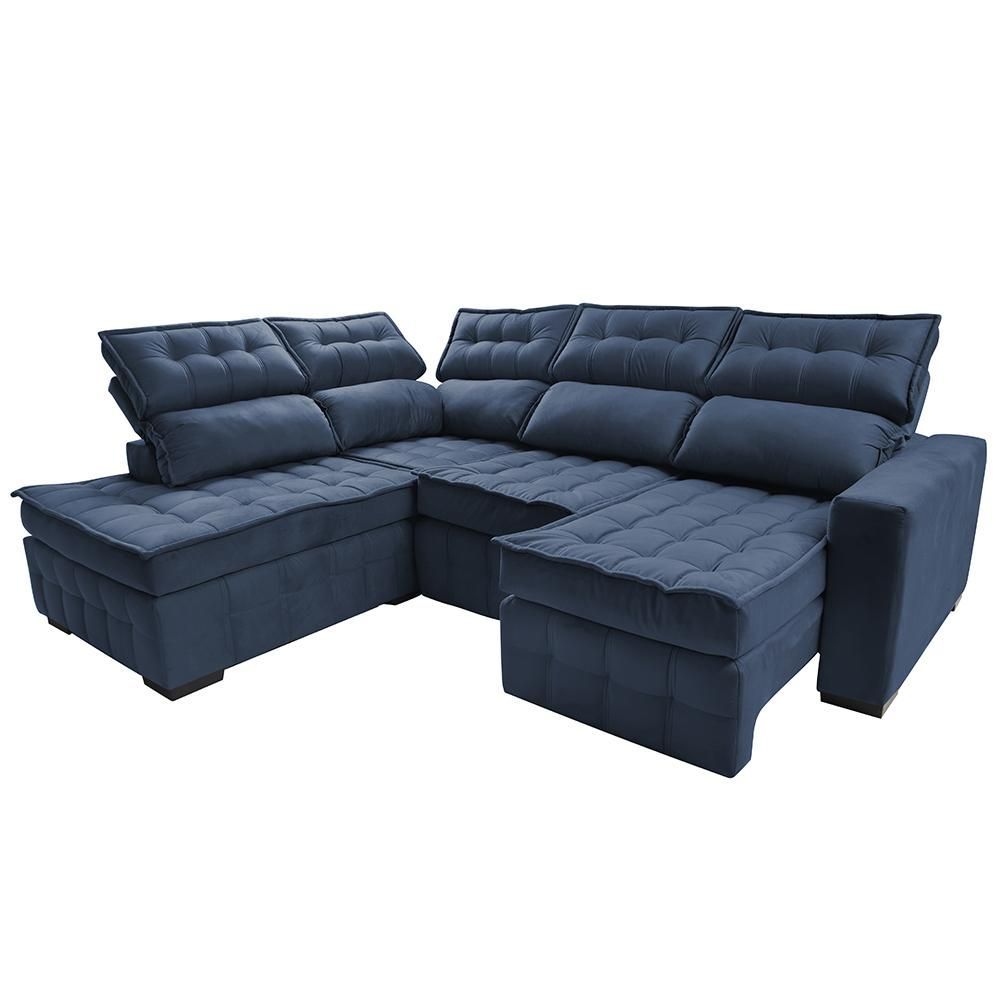 Sofá De Canto Esquerdo 2,65x2,30m Retrátil E Reclinável Com Molas ...