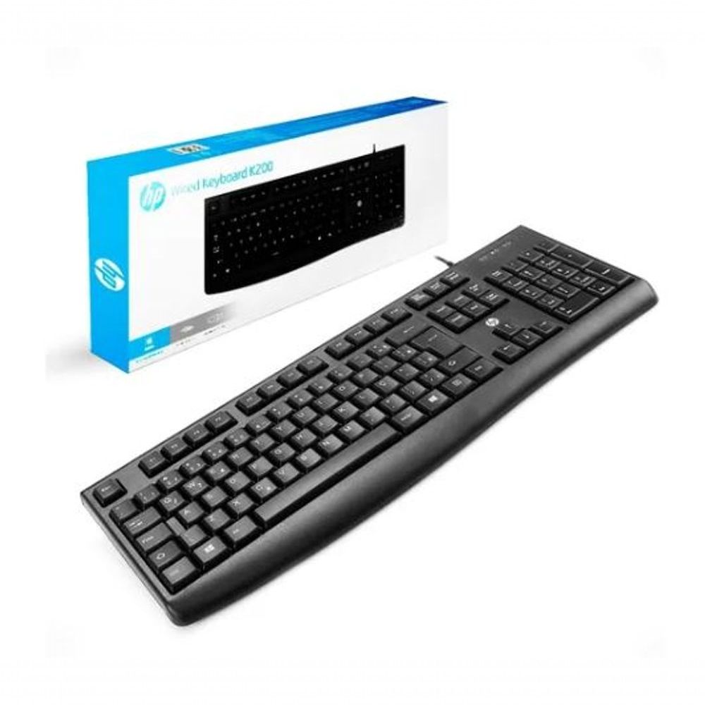 Teclado Usb K200 Preto Abnt2 Hp C/ajuste De Altura - WebContinental