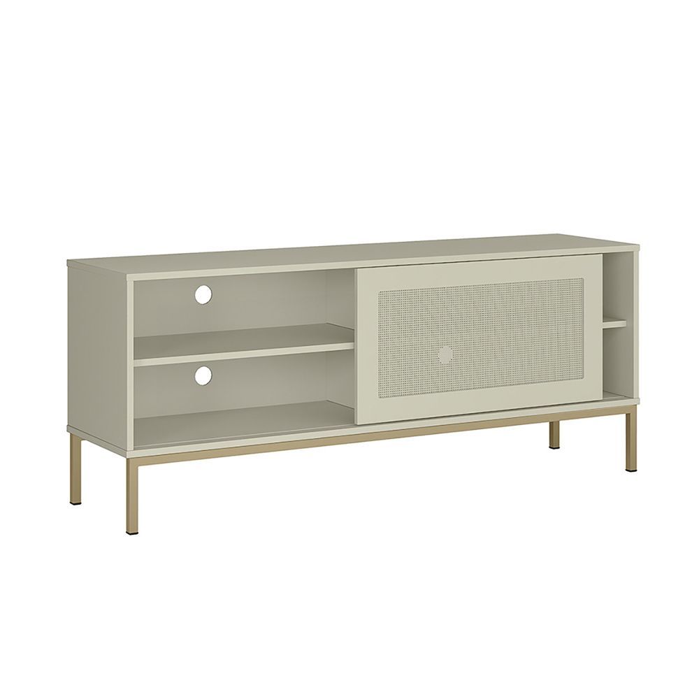 Rack Para Sala De Estar Tv 55 Polegadas Palha Buriti - Off White ...