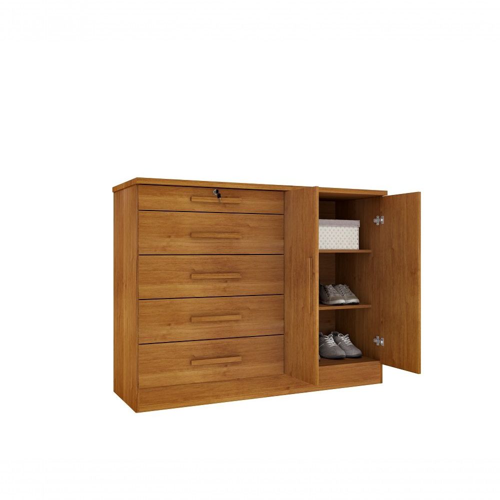 Comoda Istambul 5 Gavetas 2 Portas Tcil Cinamomo - WebContinental