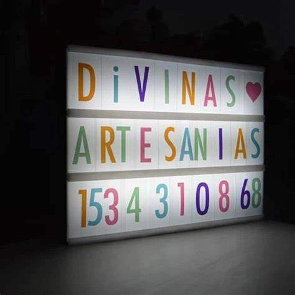 Luminária Light Box Placa Led Quadro Letreiro Colorida Letra ...