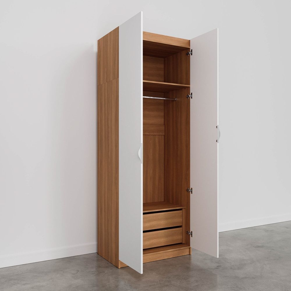 Guarda Roupa Hera 2 Portas Com Cabideiro 2 Gavetas Cabecasa ...