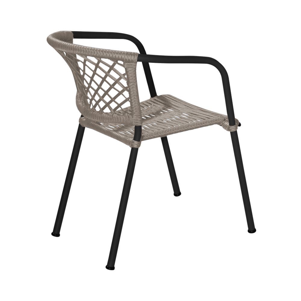 Cadeira Em Corda Naútica Rami E Alumínio Preto Florence Para Área ...