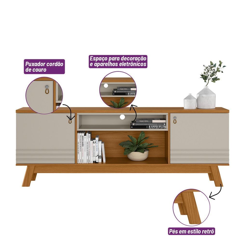 Rack Para Tv Até 75 Polegadas 2 Portas Colorado Linea Brasil Nature/off White - WebContinental