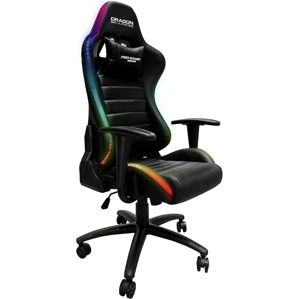 Cadeira Gamer Profissional Reclinável Dragon War Ergonomica Rgb Preto ...