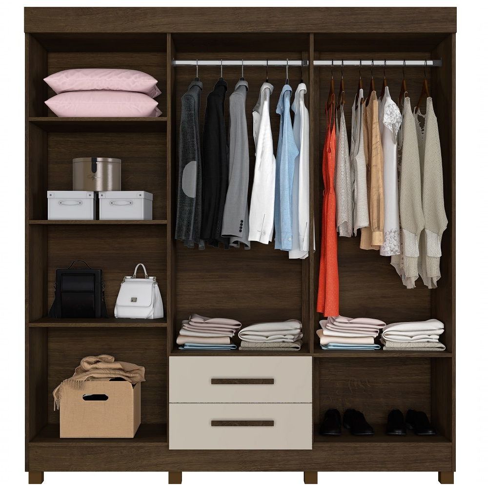Roupeiro Copacabana New 6 Portas 2 Gavetas Benetil Imbuia/off White ...