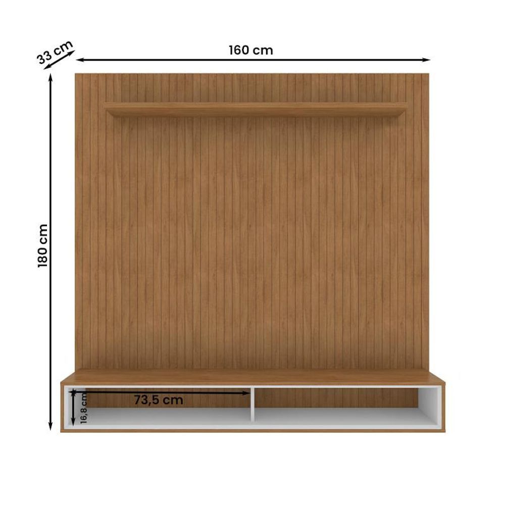 Home Suspenso Ripado Turin Sala Tv Até 60 Polegadas 160 Cm Cedro/branco ...