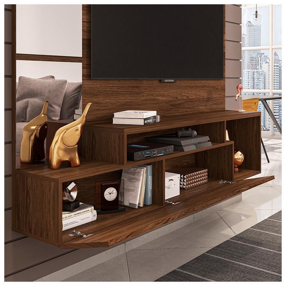 Painel Bancada Para Tv Até 65 Polegadas Marrom Inbox Caemmun ...