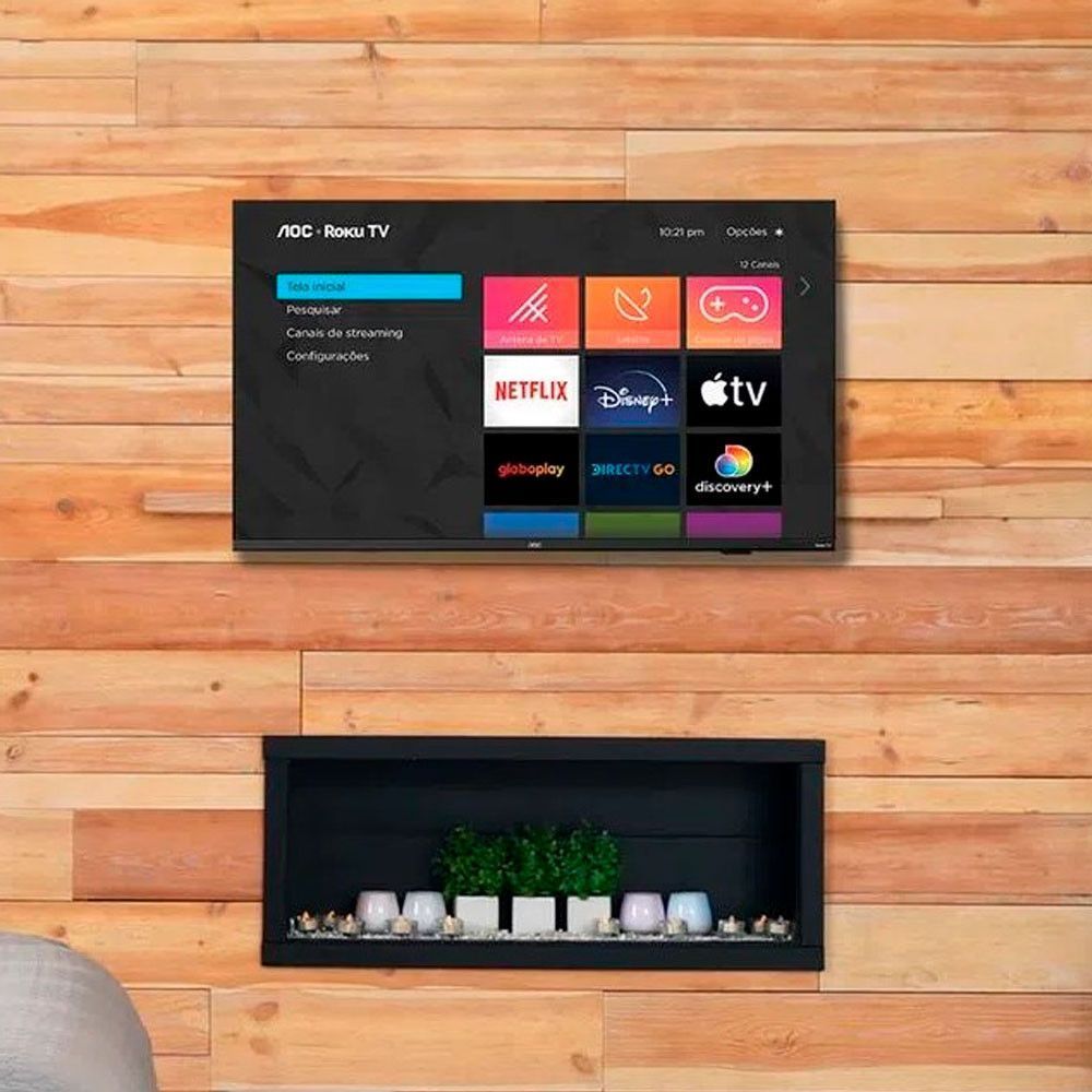 Smart Tv 32 Polegadas Hd Roku Tv E Borda Infinita 32s5135/78g Aoc Preto ...