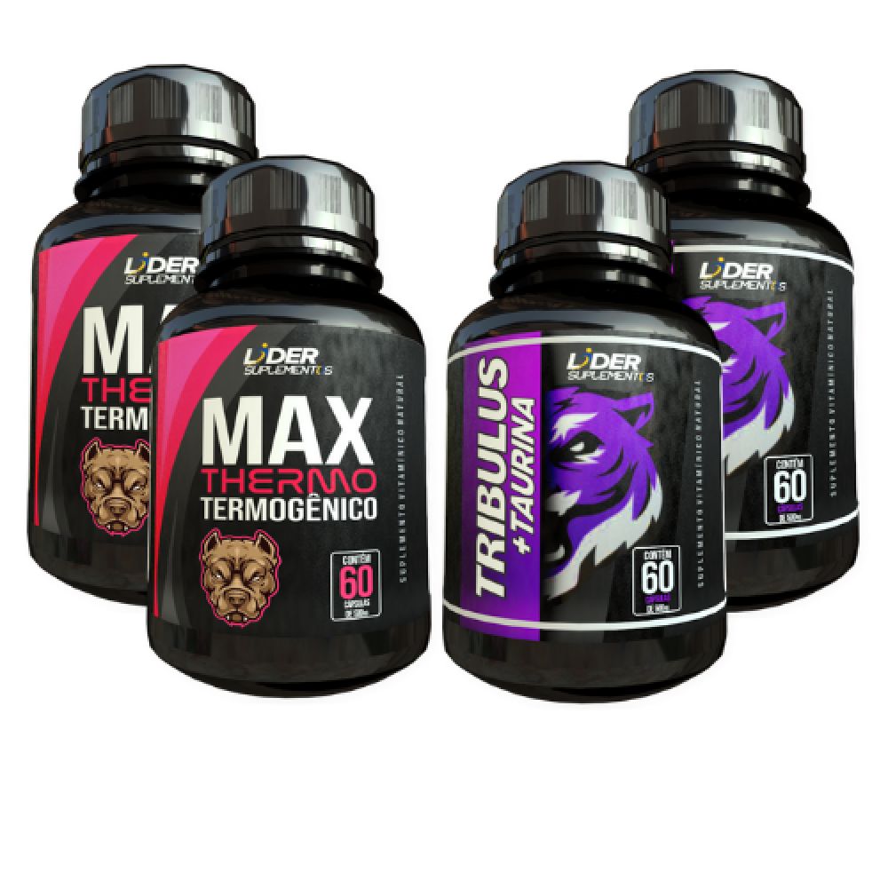 Max Thermo E Tribulus Terrestris Taurina 60 Cápsulas De 500mg Kit