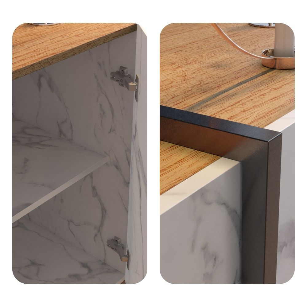 Bancada Lyons Efeito Marmorizado Calacatta Natura Preto - WebContinental