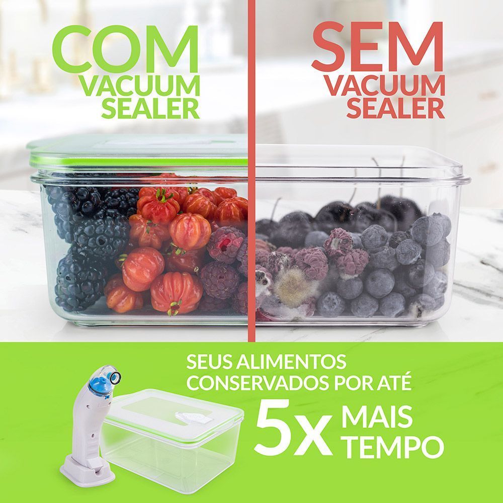 Jogo De 4 Potes Herméticos Vacuum E Selador A Vácuo Automático Moda Do ...