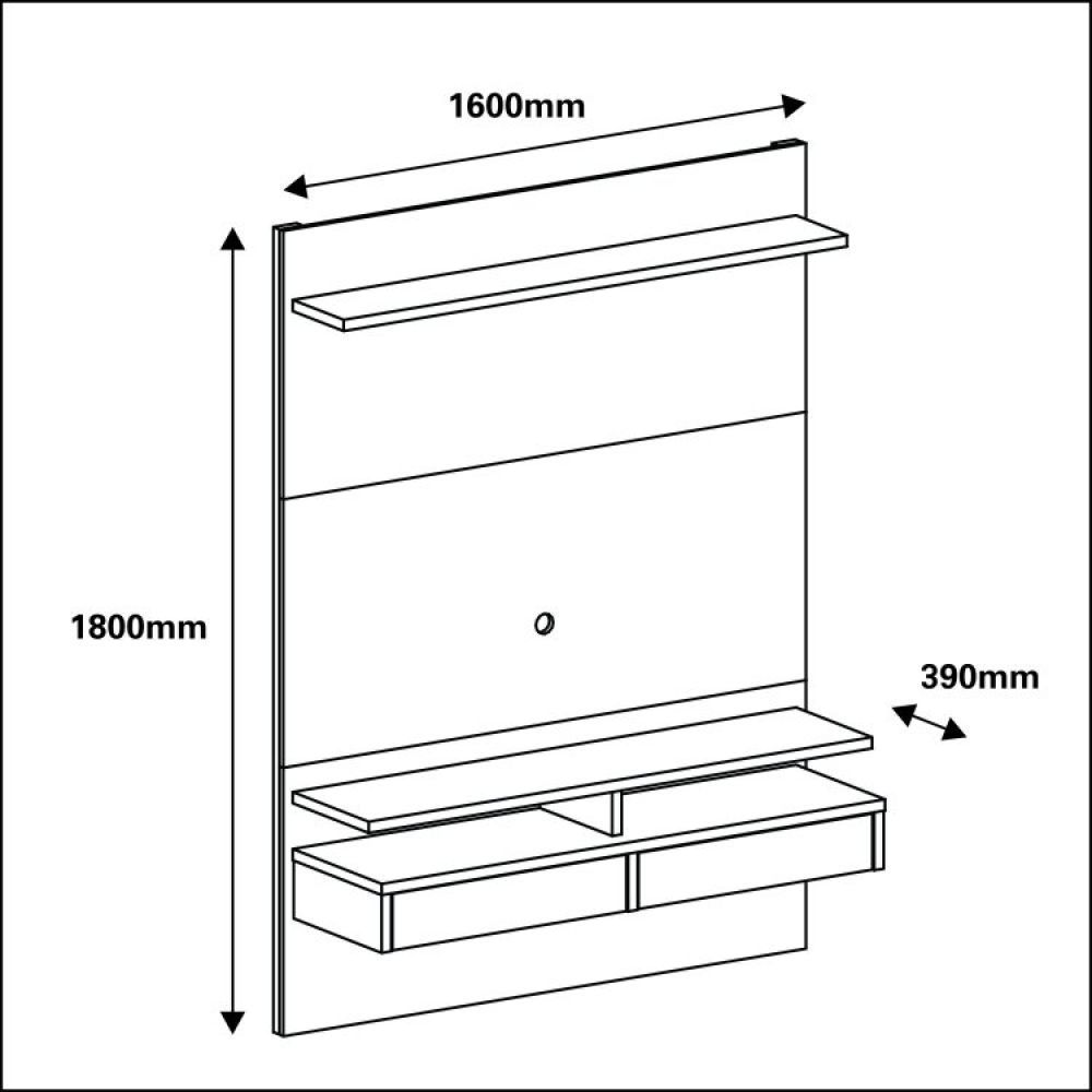 Painel Bancada Smart para Tvs até 60 Polegadas 2 Gavetas 2 Prateleiras ...