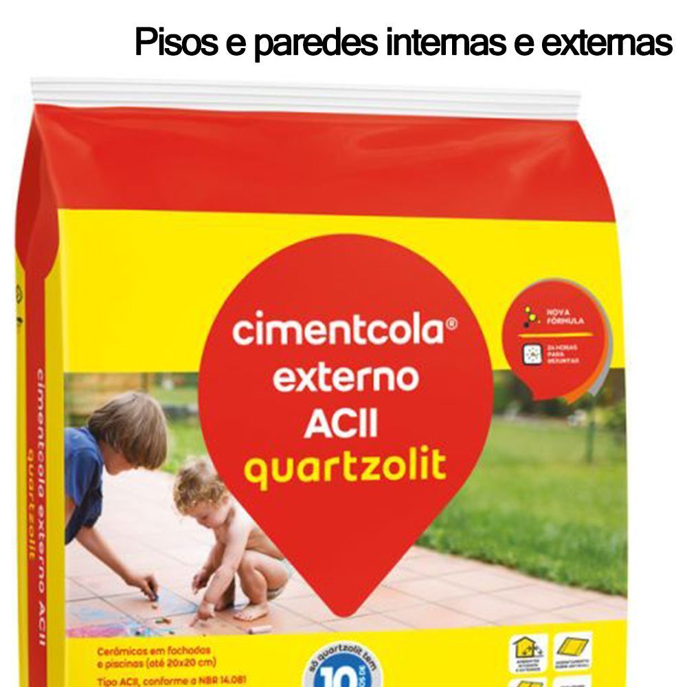 Argamassa Cimentcola Acii Externo Cinza 20 Kg Quartzolit - WebContinental
