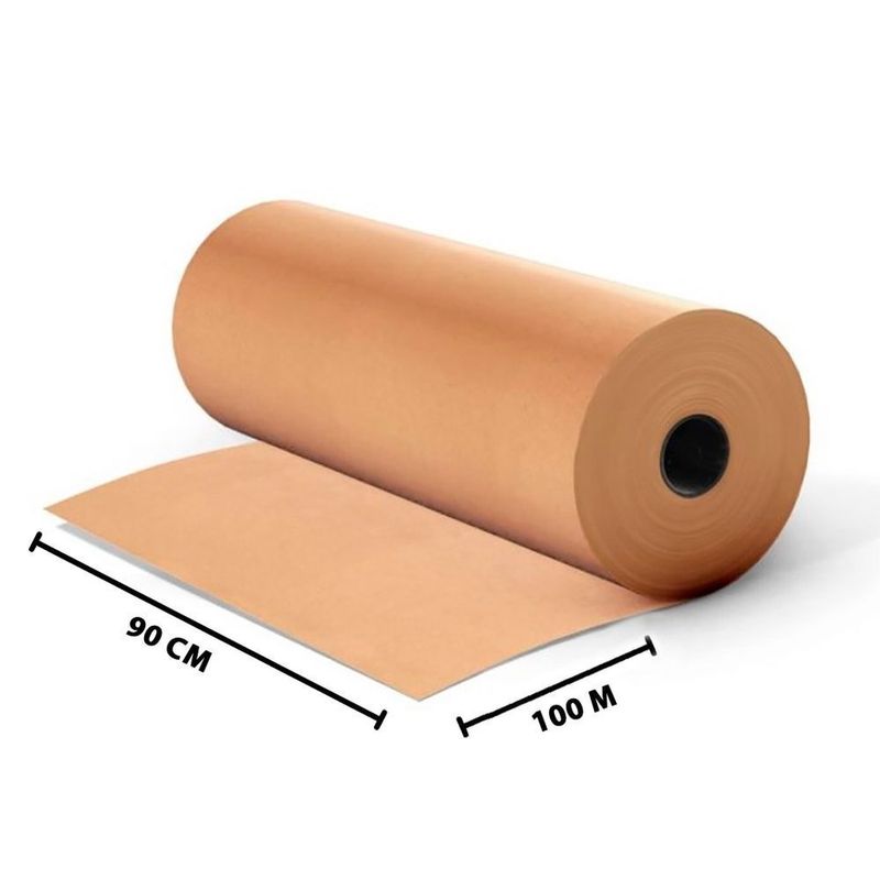 Papel Kraft 80g Com 90cm De Largura X 100 Metros Monolúcido ...