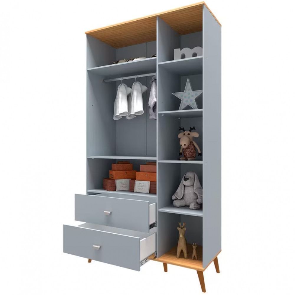 Guarda Roupa Infantil Bartira Ternura Com 3 Portas 2 Gavetas E 5 Nichos ...