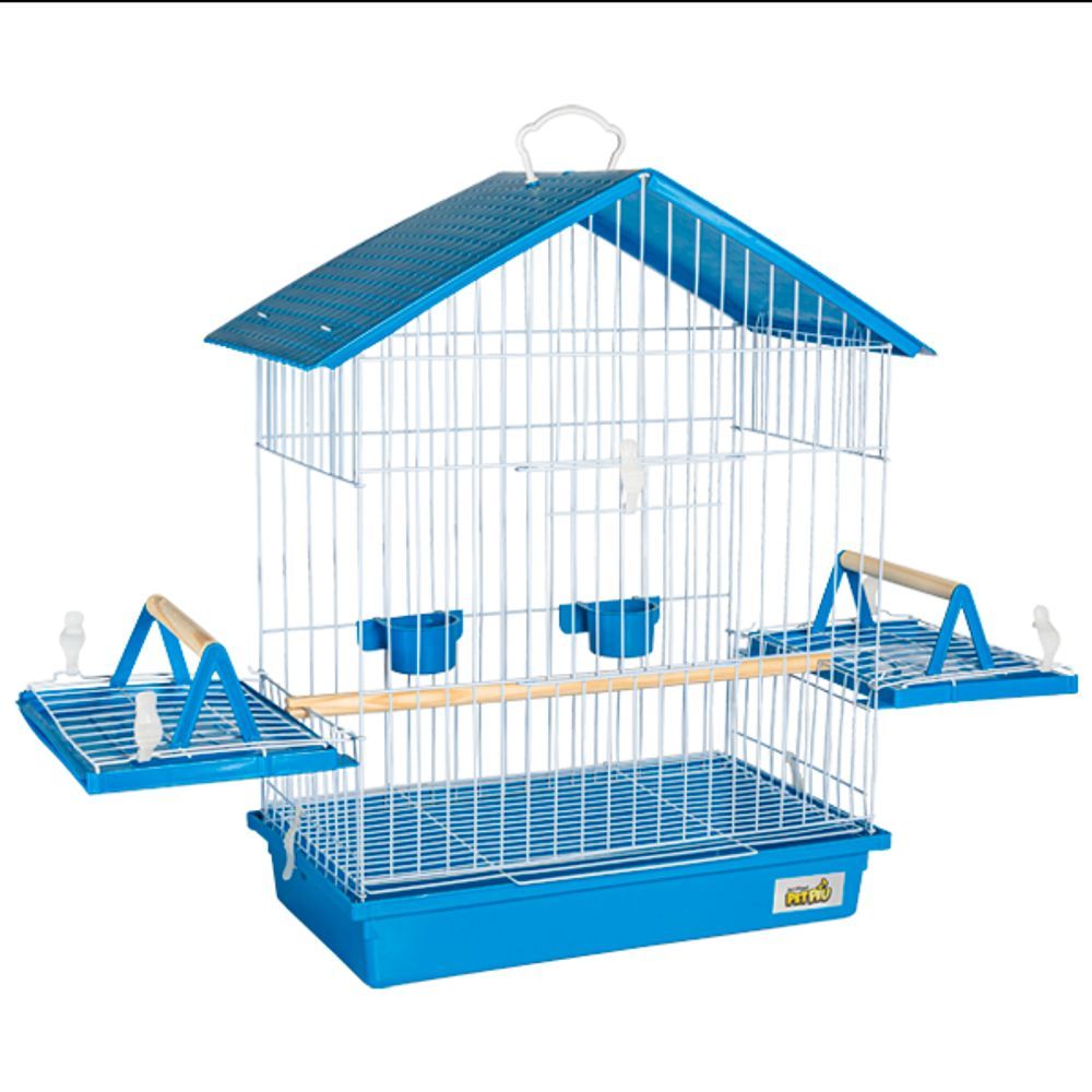 Gaiola Para Calopsita Com Teto Plástico - Jel Plast Azul - WebContinental