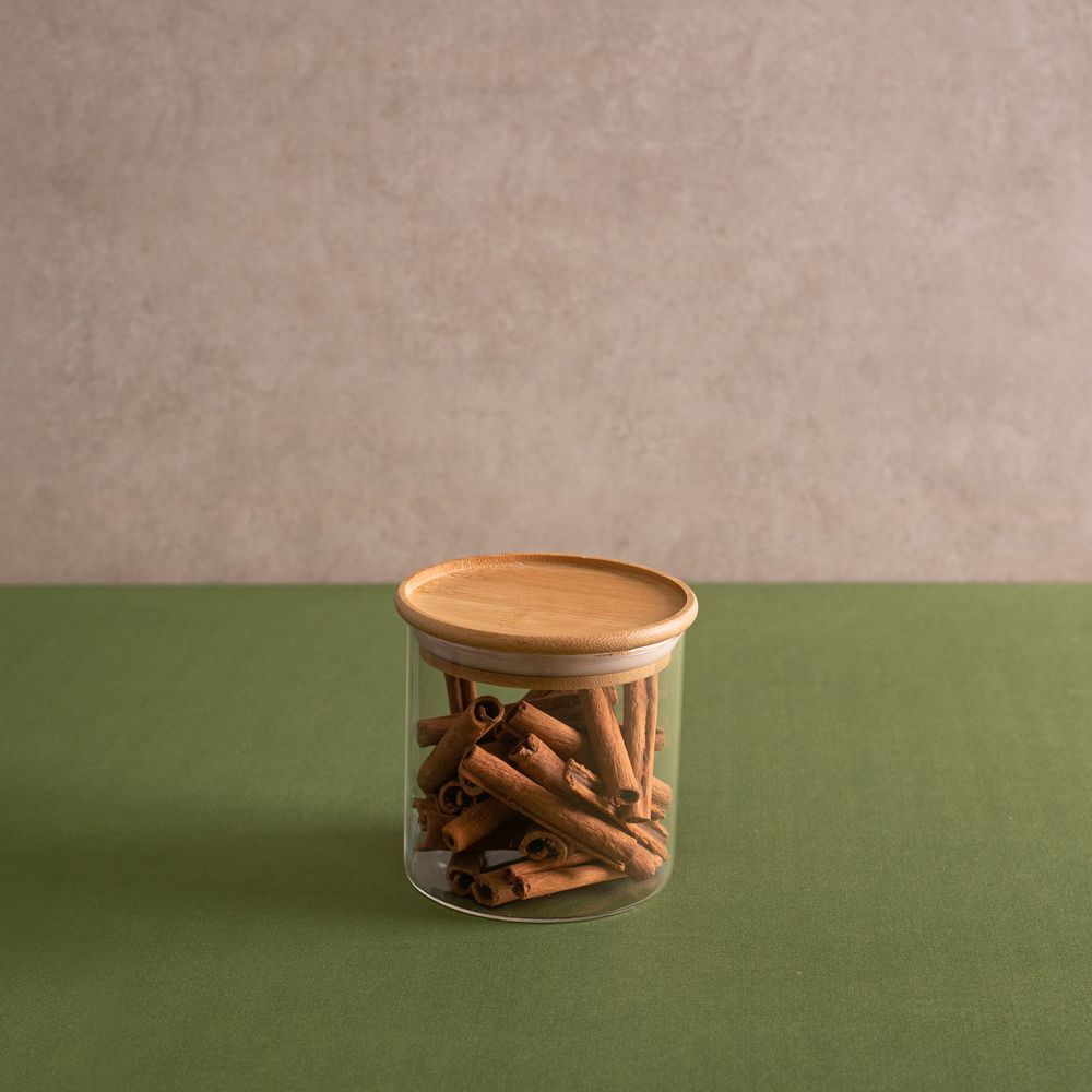 Pote De Mantimentos Redondo Empilhável 500ml Tampa Bambu Oikos ...