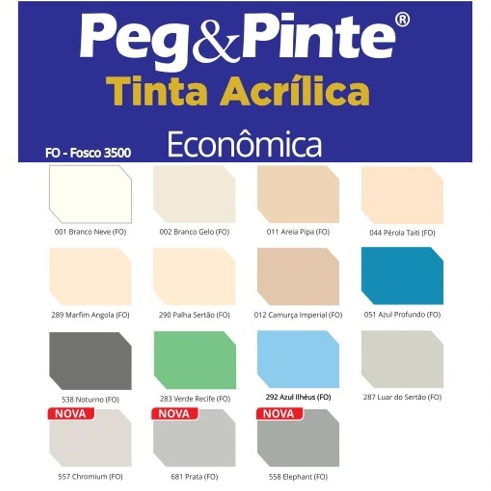 Latex Acrilico Fosco 18 Litros Peg Pinte Eucatex Cor Branco ...