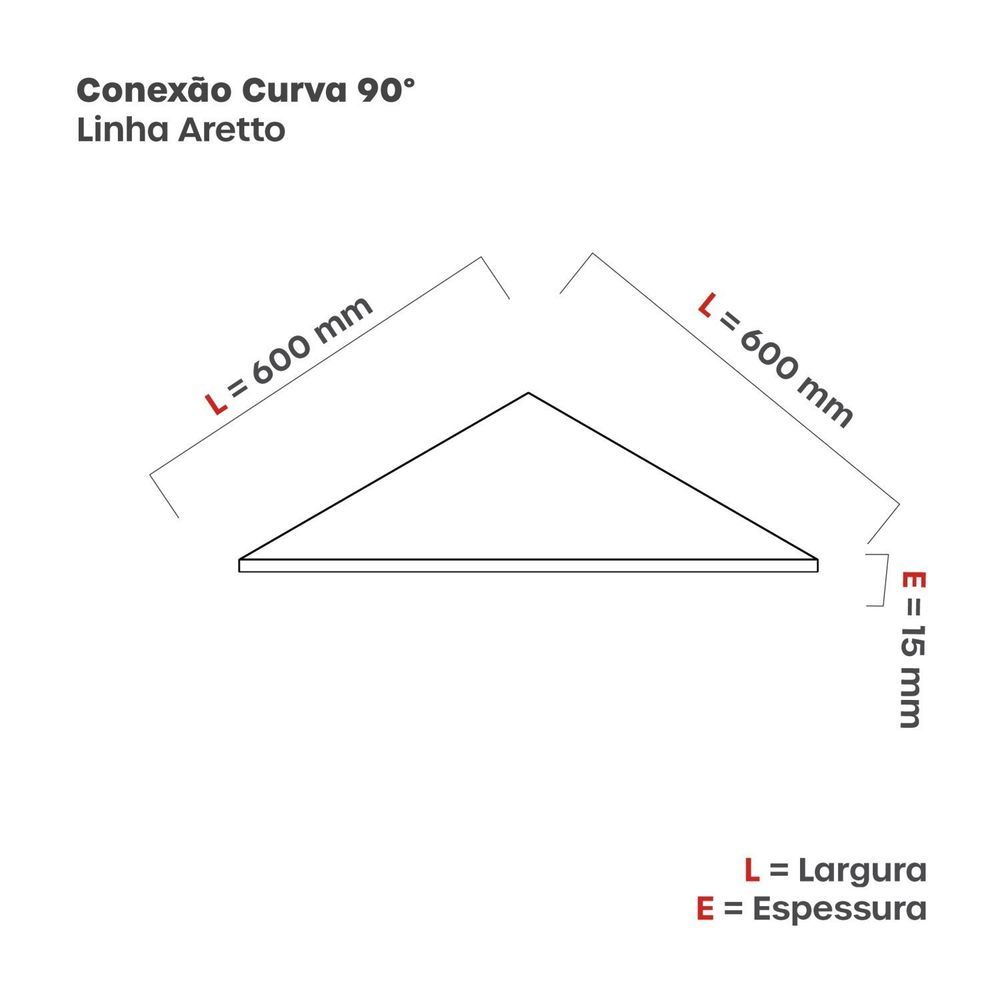 Conexão Triangular Linha P25 Tampo Em Mdp Aretto Escarlate - WebContinental
