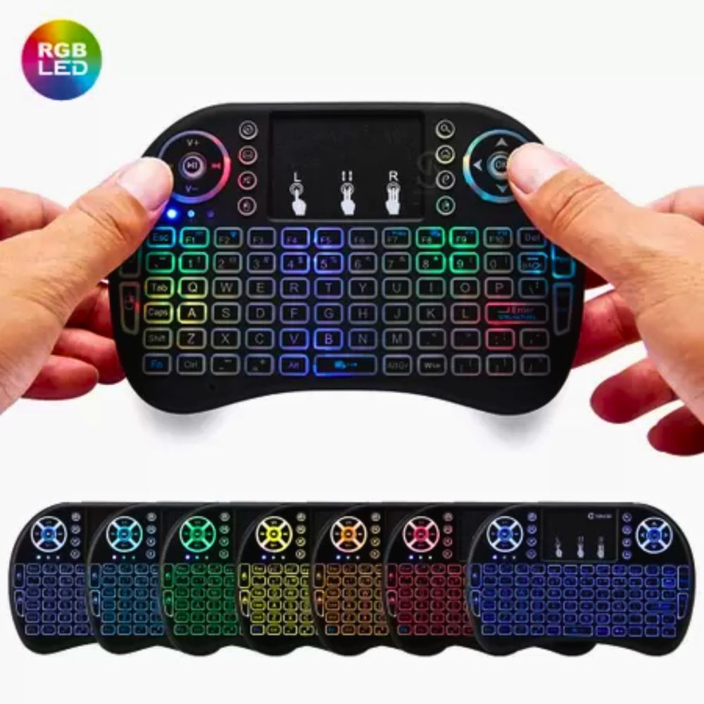 Mini Teclado Com Touchpad Wireless Led 2.4g Iluminado - WebContinental