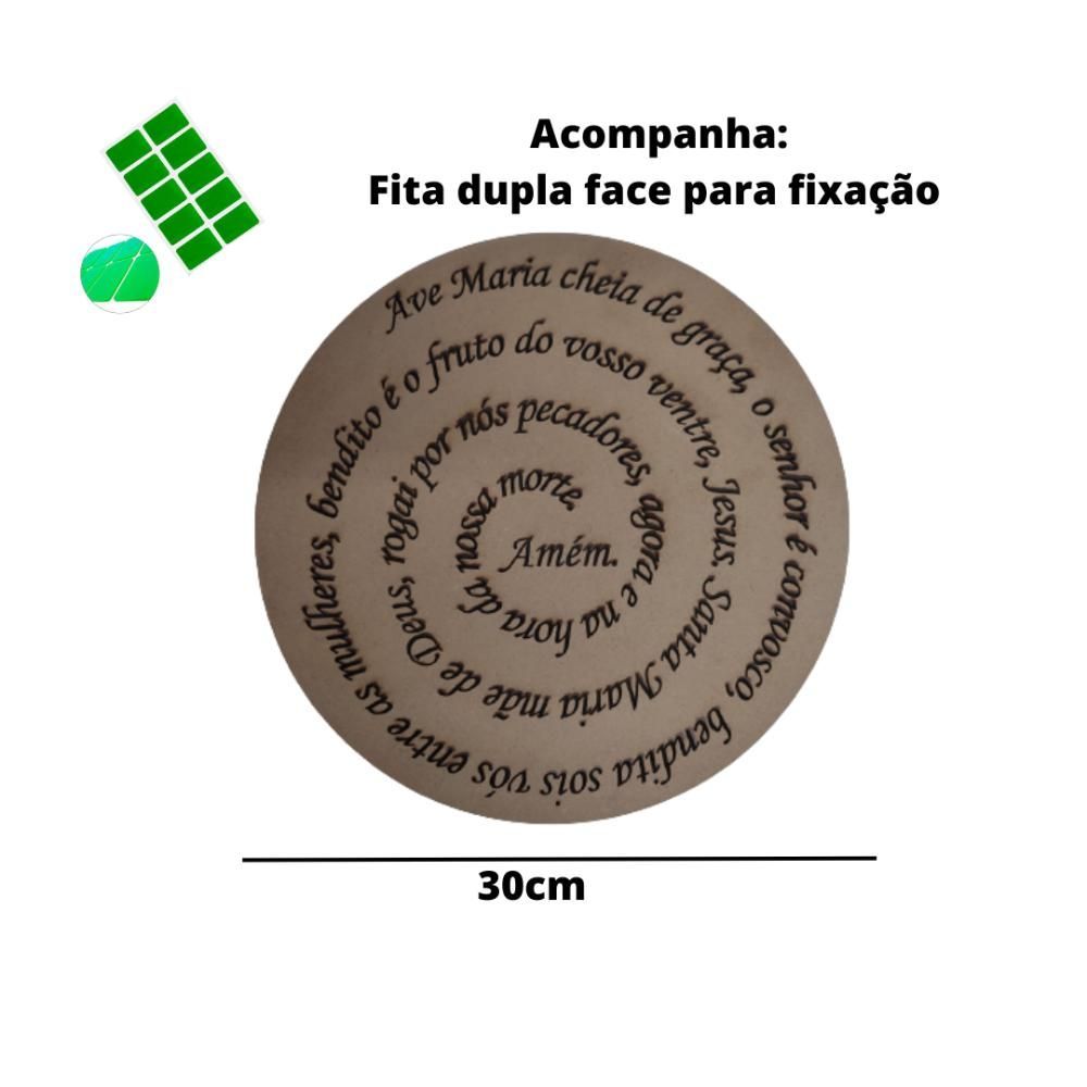 Oração Ave Maria Mandala 30 Cm Gravado Mdf 3mm Natural [f031 ...