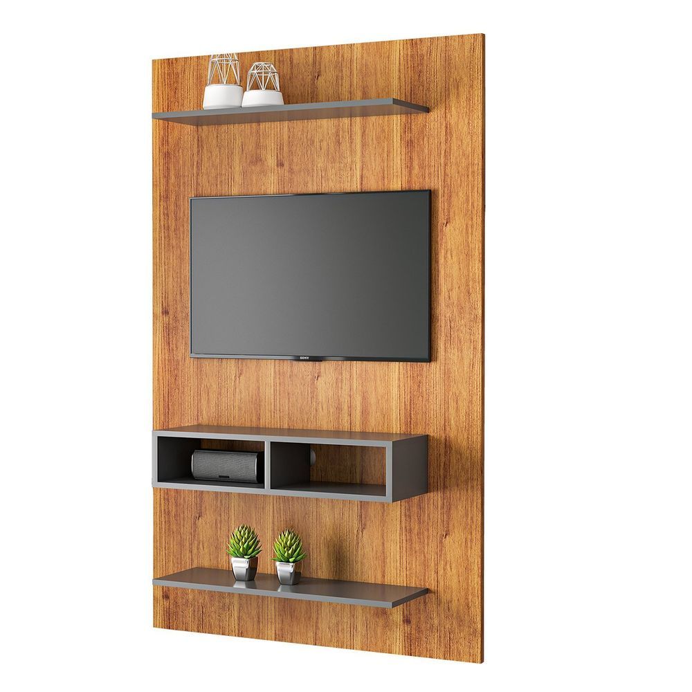Painel Para Tv Até 42 Polegadas Com 2 Nichos Mister Espresso Móveis Mel-cinza - WebContinental