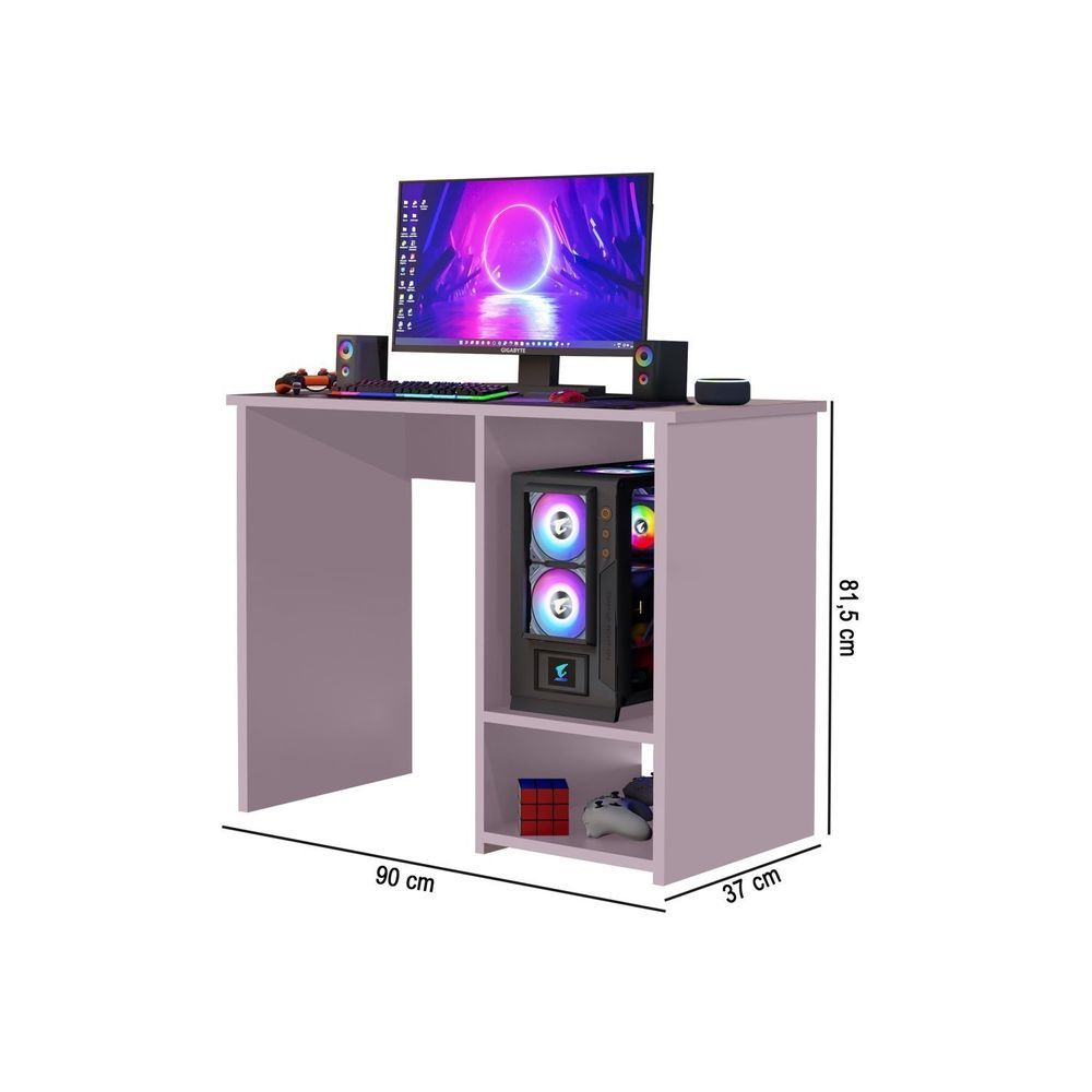 Mesa Gamer Com Prateleira Elevada Para Cpu Px Rose - WebContinental