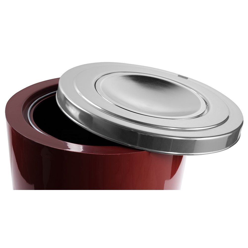 Lixeira Fibra De Vidro 50l Com Tampa Basculante Em Alumínio Vermelho ...