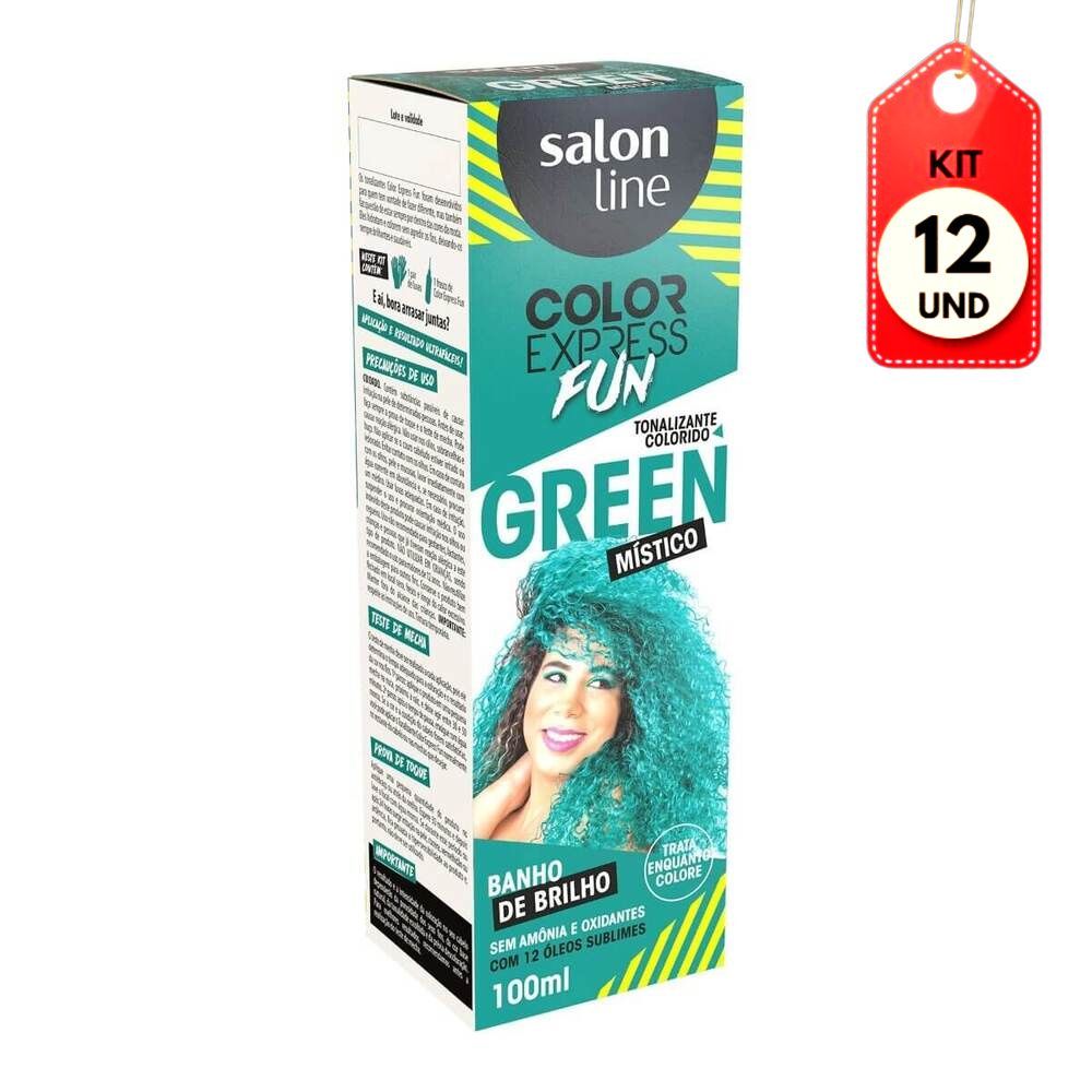 Kit C/12 Salon Line Color Express Tonalizante Fun Green Místico 100ml ...