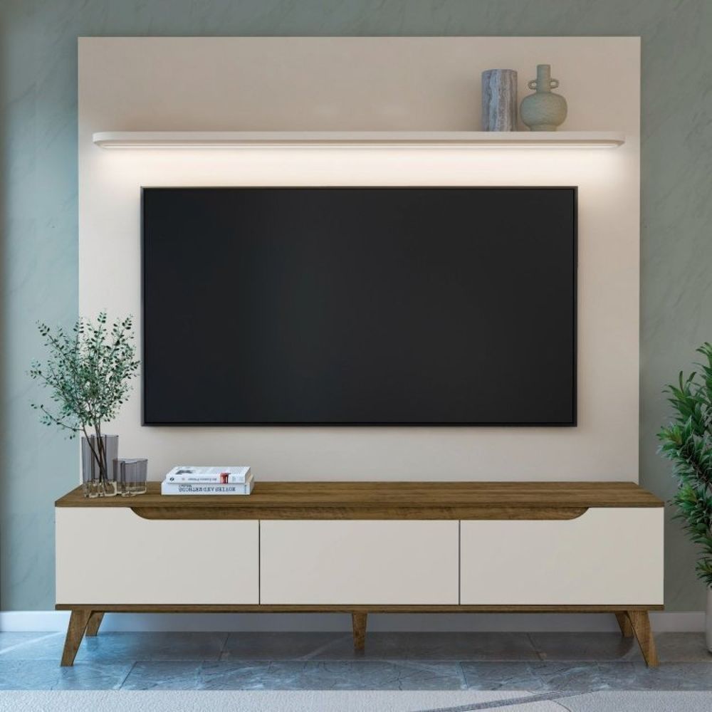 Rack Com Painel Para Tv Até 75 Polegadas Liverpool Off White ...