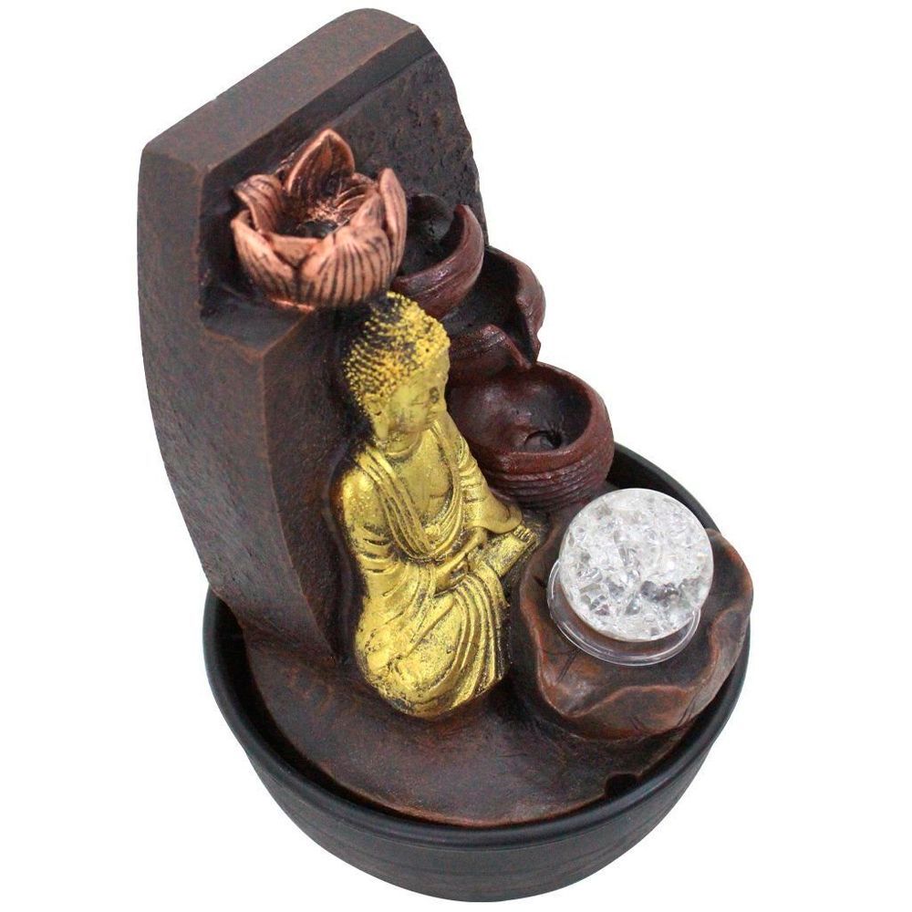 Fonte De água Decorativa Budag Flor De Lotus Luz De Led Bivolt ...