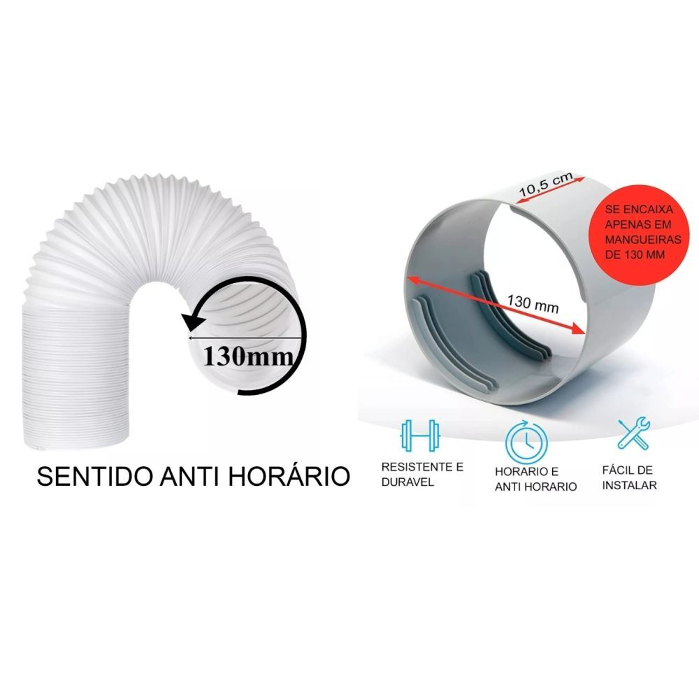 Kit Duto De Exaustão Ar Condicionado Portátil 130mm E Extensor ...