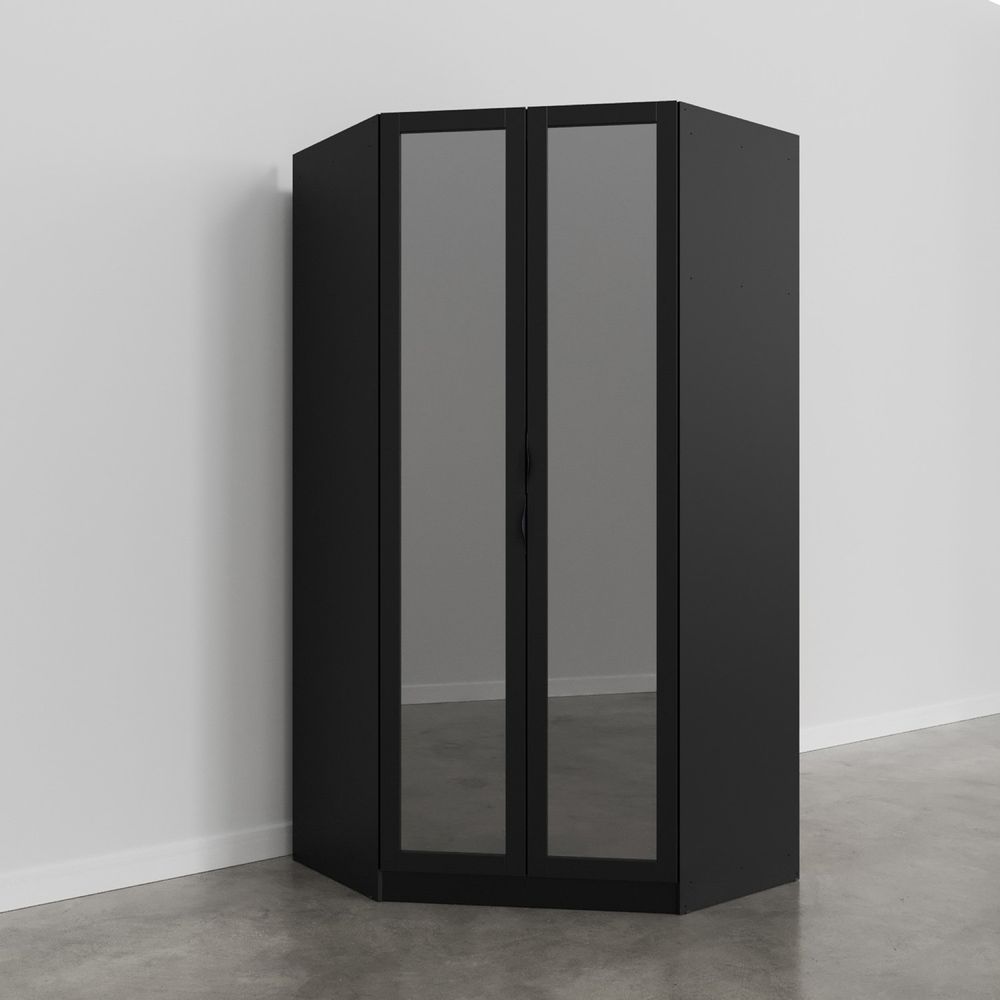 Guarda Roupa De Canto Closet Com 6 Prateleiras E Portas De Espelho ...