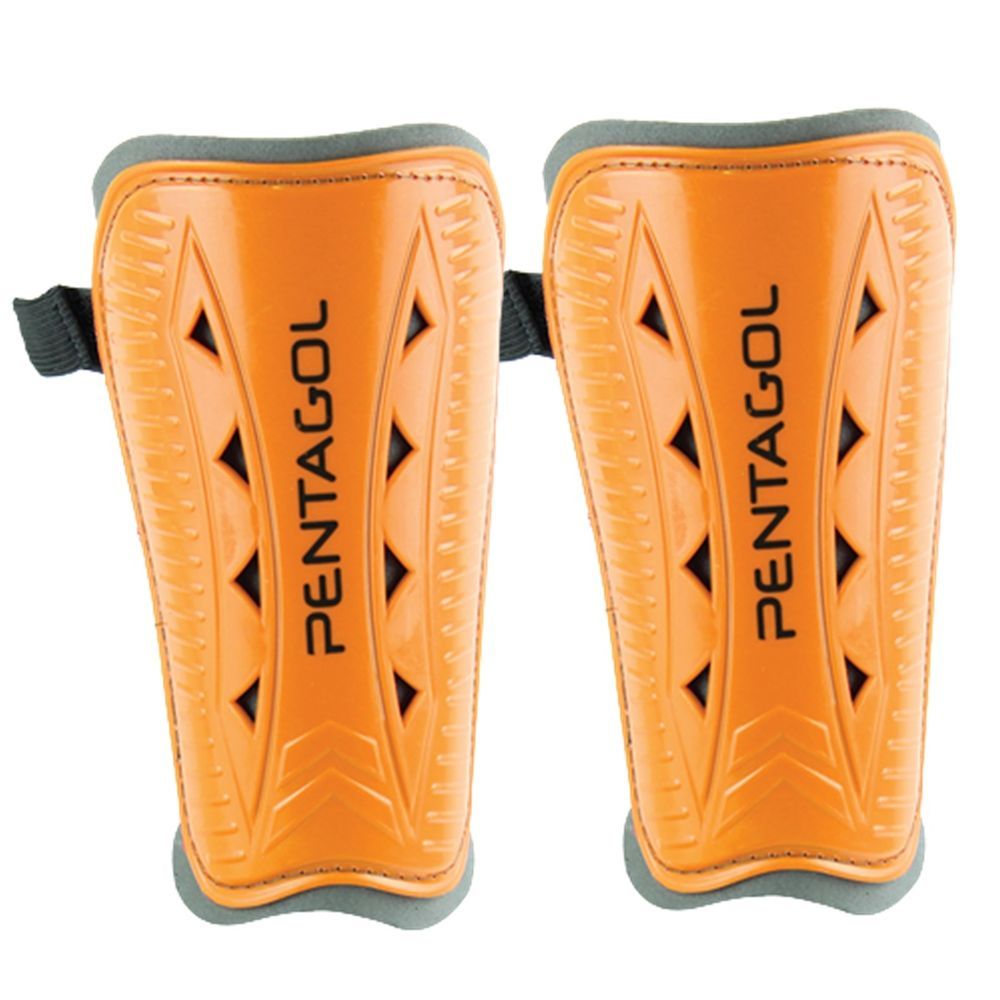 Caneleira Futebol Pentagol Power Adulto Sem Tornozeleira Cor Laranja ...