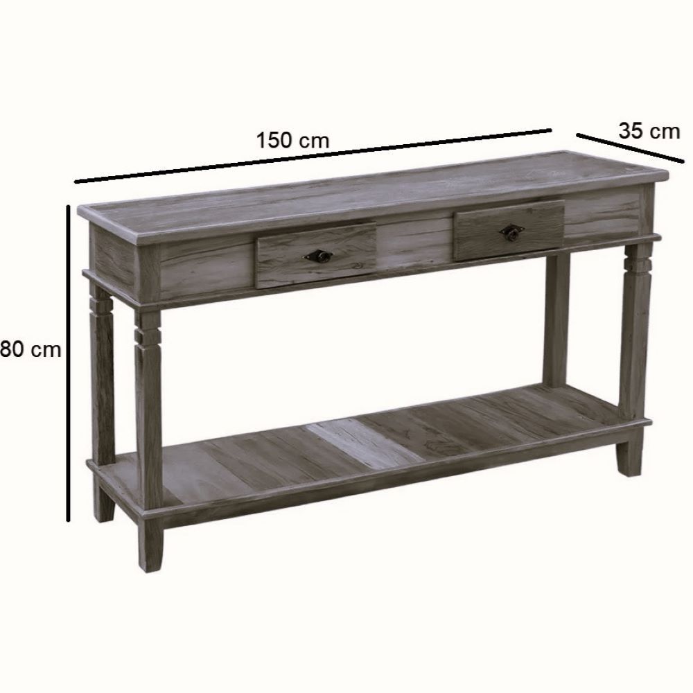 Aparador 1,5 M Madeira Peroba Rosa Pátina 2 Gavetas E Prateleira ...