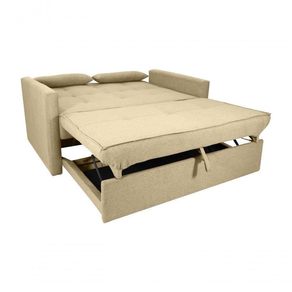Sofá Cama 2 Lugares 140cm Anne Linho Areia Matrix Linho Areia - WebContinental