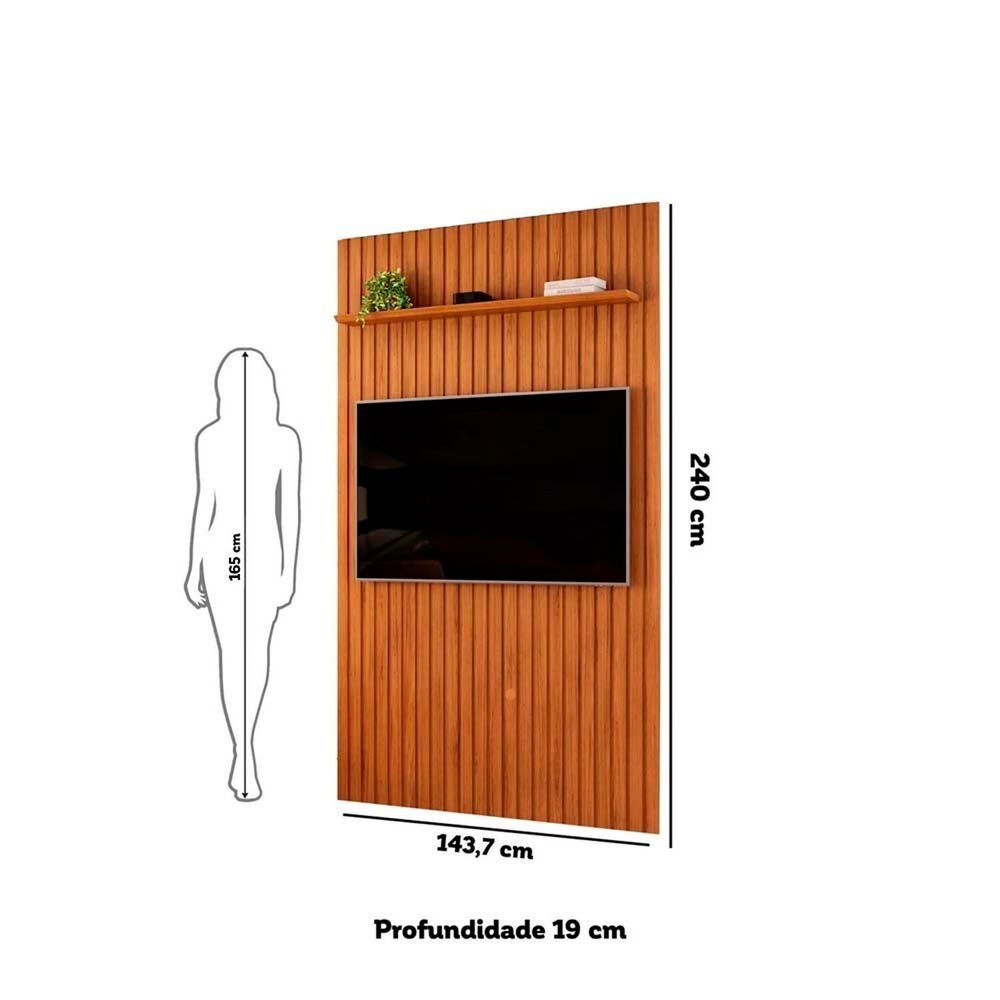 Painel Ripado Trento 143,7x240 Em Mdf Freijó - WebContinental