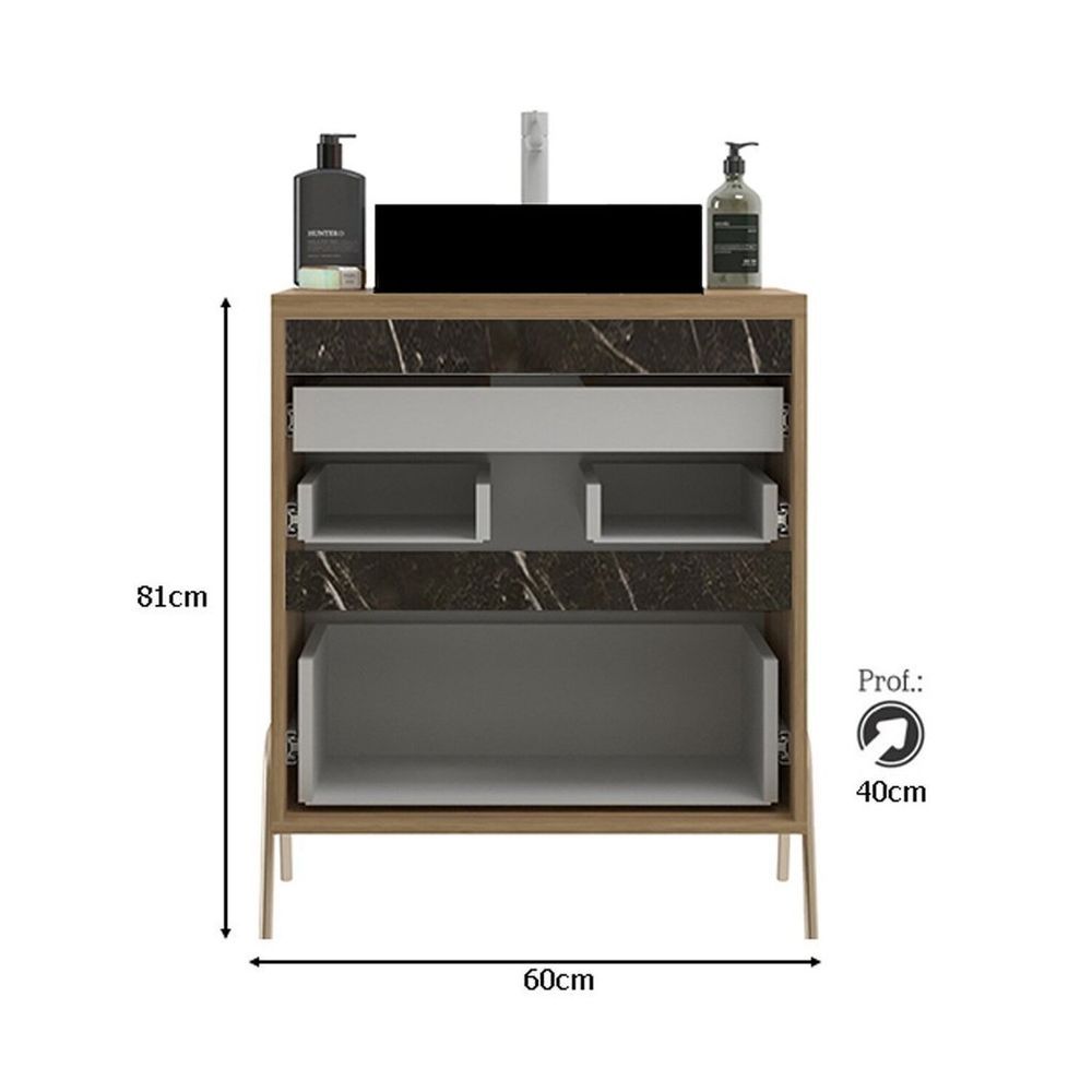 Gabinete De Banheiro 60cm Com Cuba Ref 650 Itapuã Portoro - WebContinental