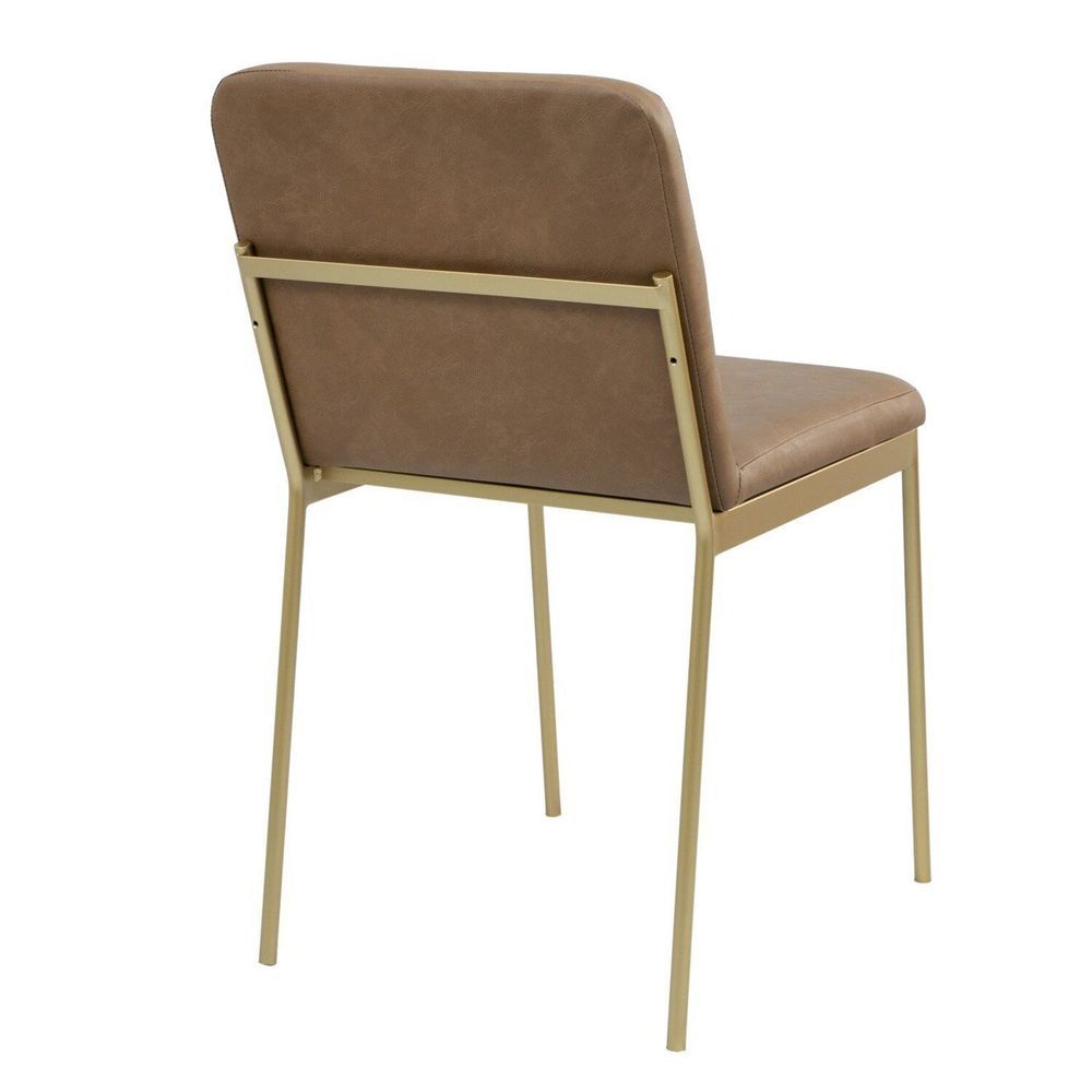 Cadeira De Metal Para Sala De Jantar Chloe Estofada Dourado-kaki ...