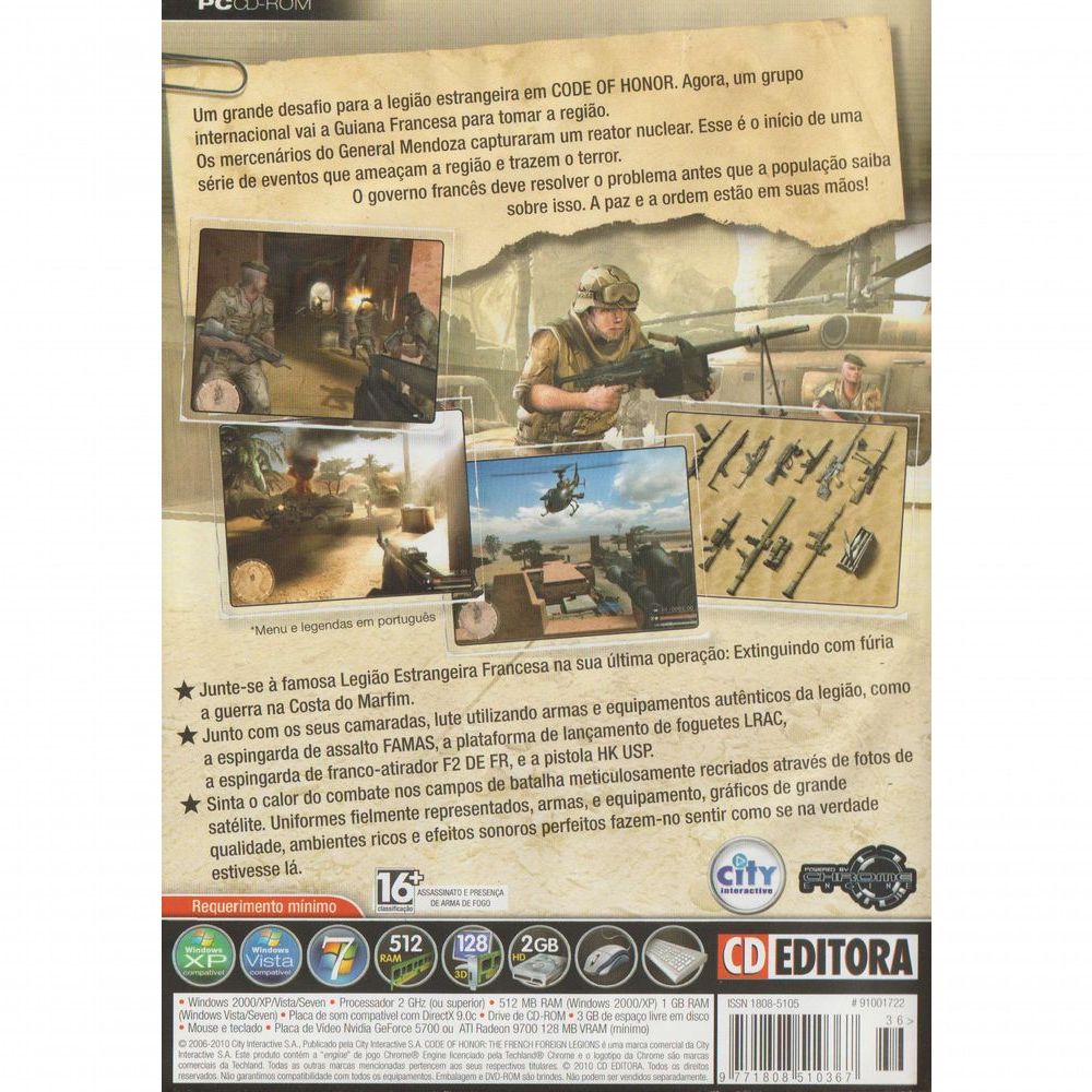 Jogo Para Pc Code Of Honor The French Foreign Legion - WebContinental