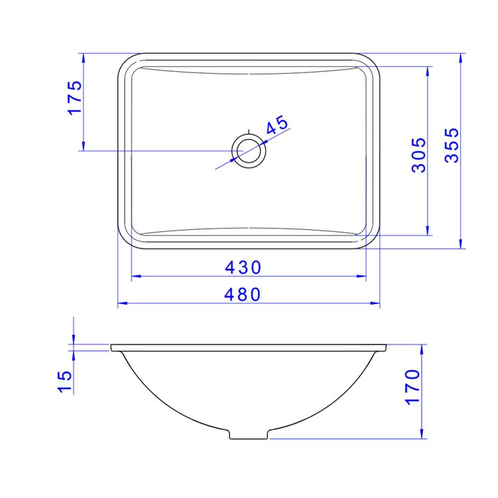 Cuba De Embutir Deca 48x35 L.375.17 Retangular Branco Gelo - WebContinental