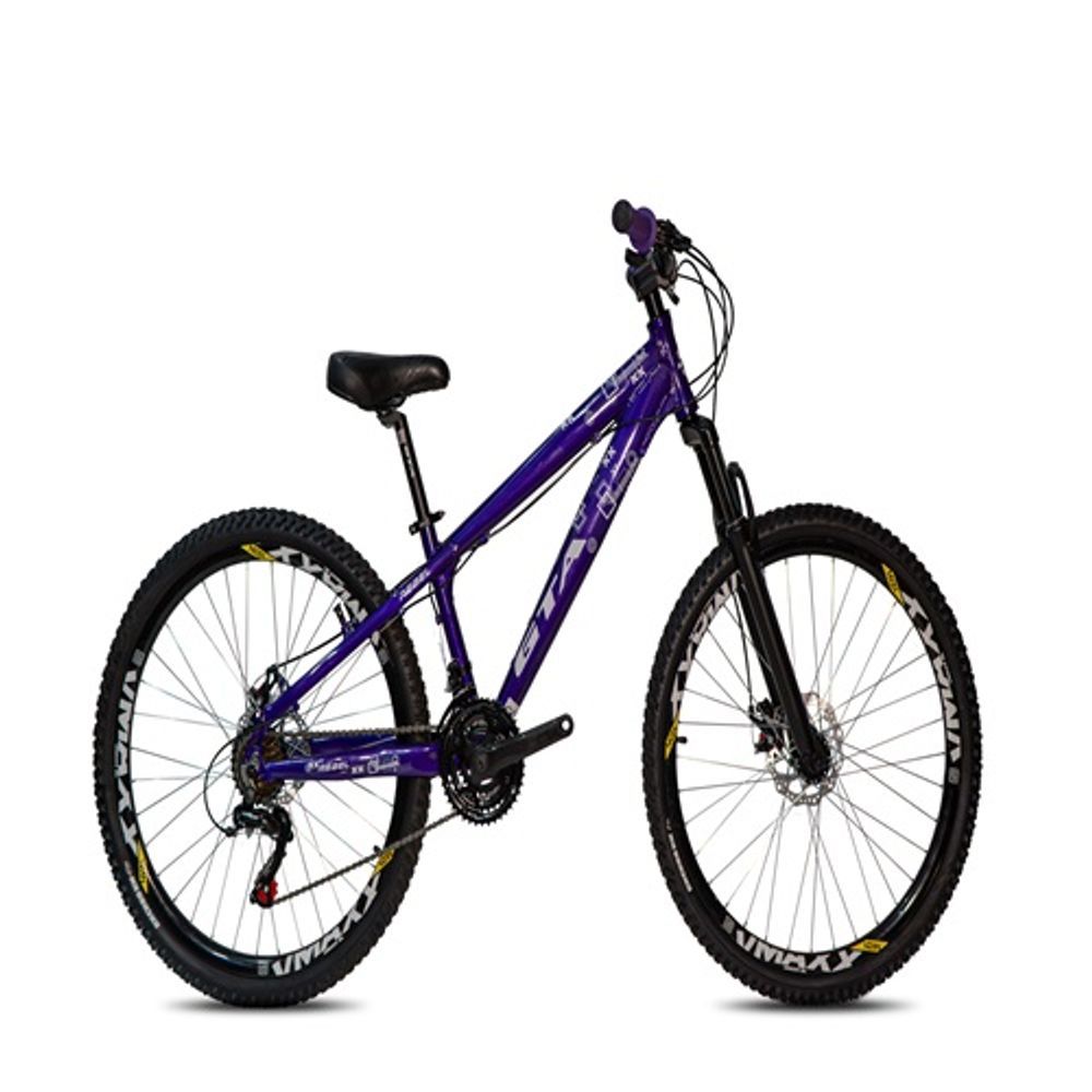 Bicicleta Aro 26 Freeride Gta Rebel Roxa Câmbios Shimano 21 Velocidades ...